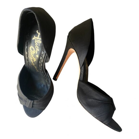 Alice + Olivia | Shoes | Alice Olivia Black Gigi Open Toe Fabric Ultra ...